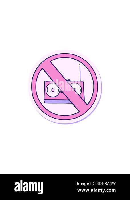 starburst effect animation of sticker of a cute cartoon no radio ...