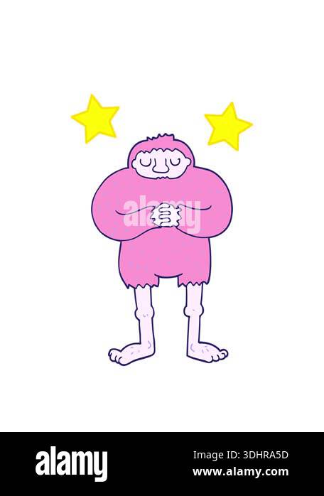 spinning stars animation of bigfoot character Stock Video Footage - Alamy