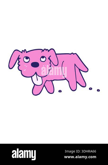 jiggle motion animation of doodle style cartoon happy dog Stock Video ...