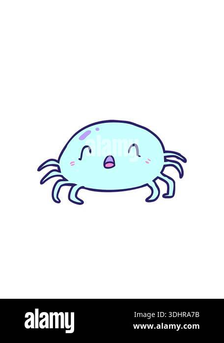 blinking radial lines animation of cartoon drawing halloween spider ...