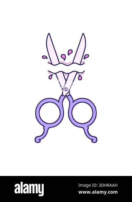 pixelize effect animation of barber scissors Stock Video Footage - Alamy