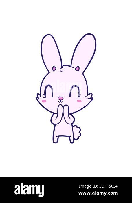 spinning motion animation of cute cartoon rabbit Stock Video Footage ...