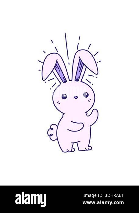 bob and pause animation of illustration of a cute bunny Stock Video ...
