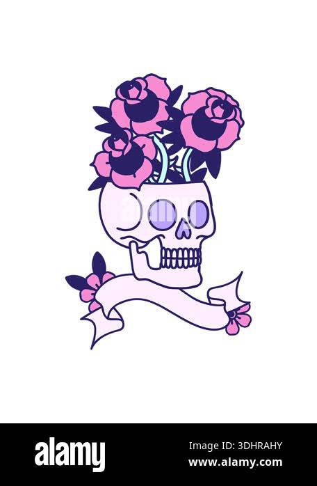 shine light effect animation of traditional tattoo with banner of a ...