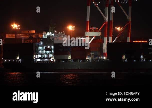 Tokyo container terminal night view 2024 Stock Video Footage - Alamy