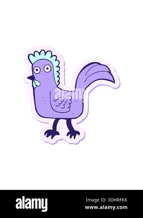 spinning motion animation of sticker of a cartoon chicken Stock Video ...