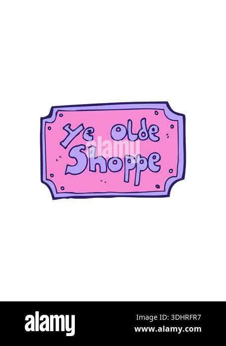 flashy sales animation of cartoon old fake shop sign Stock Video ...