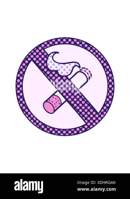 pixelize effect animation of comic book style cartoon of a no smoking ...