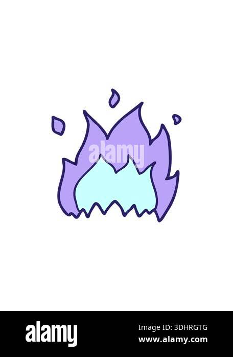 splitting effect animation of a cartoon fire Stock Video Footage - Alamy