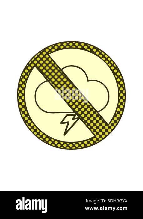 changing color animation of comic book style cartoon of a no storms ...