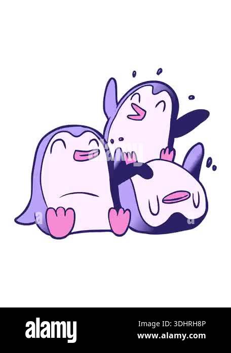 shivering motion animation of cartoon happy penguins Stock Video ...