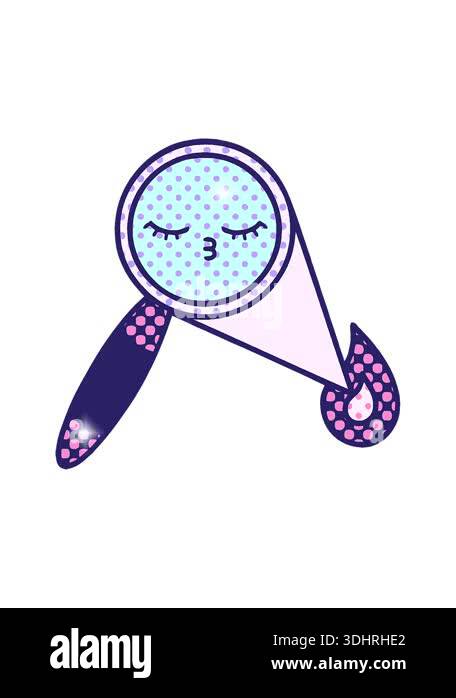 glitter effect animation of comic book style cartoon of a magnifying ...