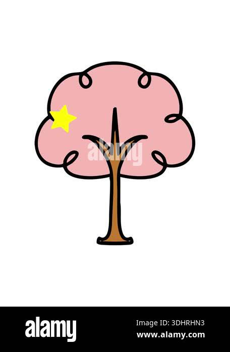 twinkling stars effect animation of cherry blossom tree in bloom Stock ...