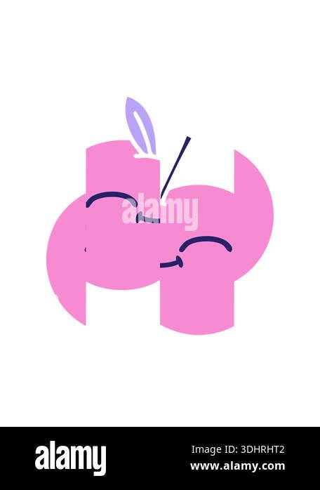 splitting motion animation of flat color retro cartoon apple Stock ...