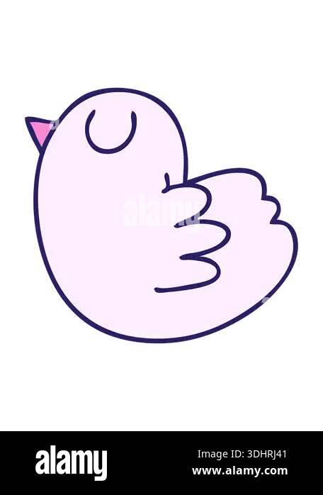 shivering motion animation of hand drawn cartoon yellow bird Stock ...