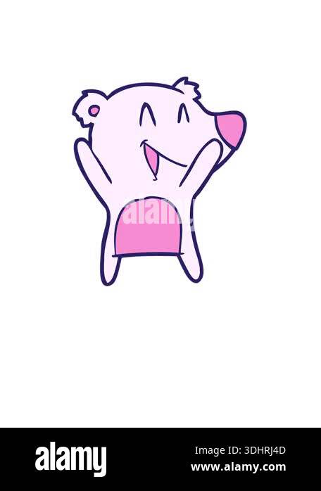 rise and float animation of laughing polar bear drawing Stock Video ...