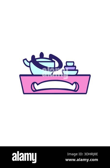 starburst effect animation of a traditional japanese tea set design ...