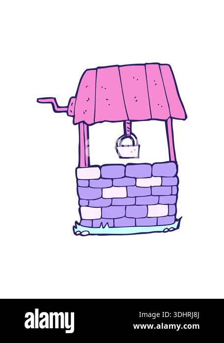 pixelize effect animation of cartoon wishing well Stock Video Footage ...