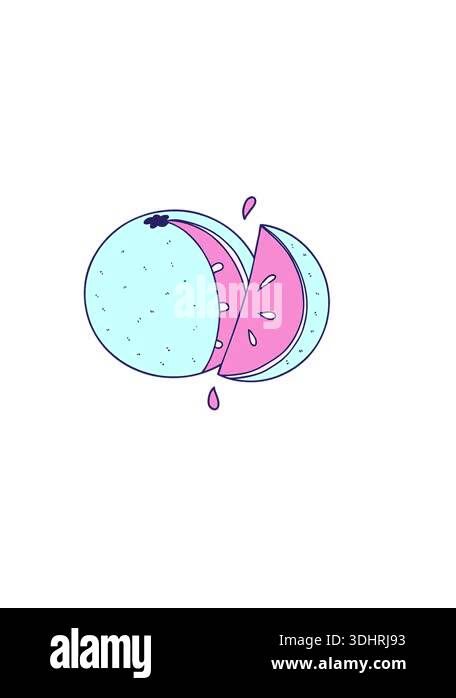 horizontally vibrating animation of cartoon orange slice Stock Video ...