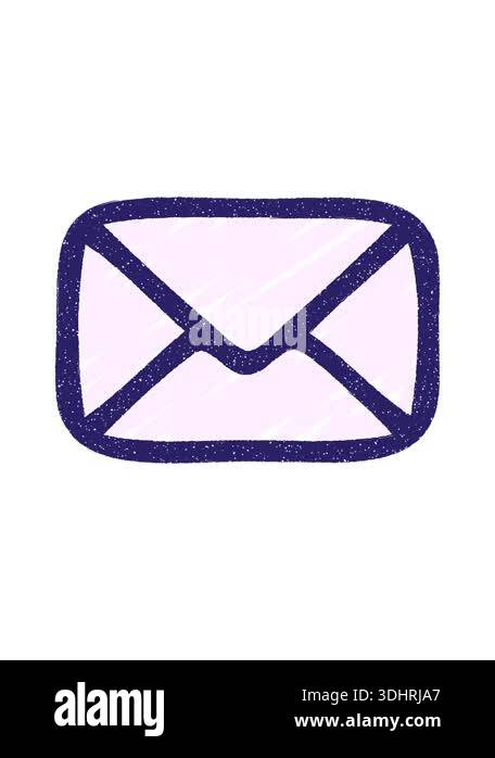 jiggle and pause animation of cartoon Mail Symbol Chalk Drawing Stock ...