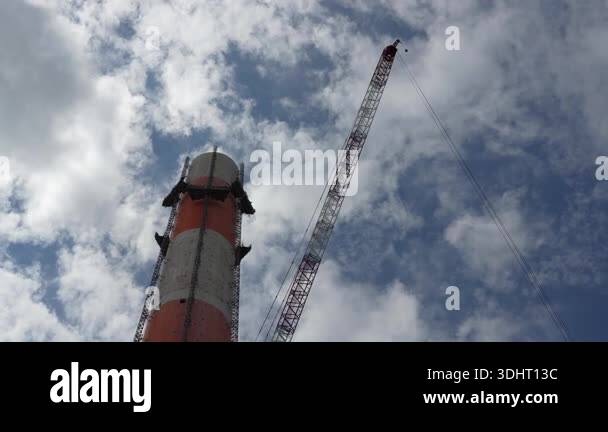 Chimney demolition work, Japan Tokyo 2024 Stock Video Footage - Alamy