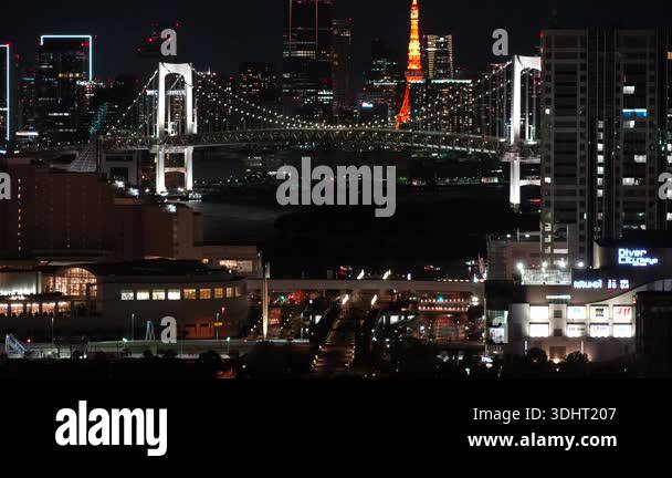 Tokyo Odaiba Observation Deck Night View 2023 Stock Video Footage - Alamy
