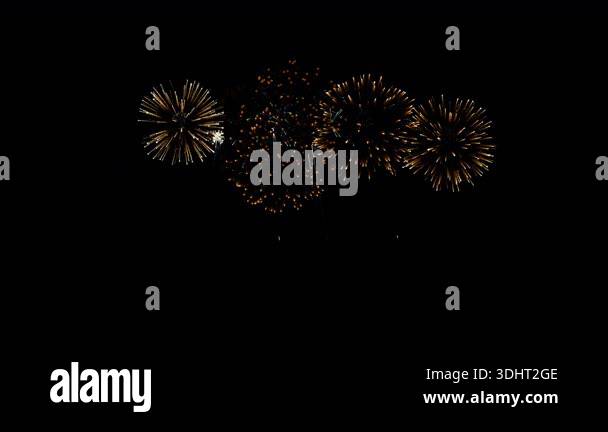 Colorful red and golden festive fireworks overlay or background ...