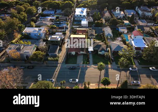 Top down cinematic view of Los Angeles California featuring ...