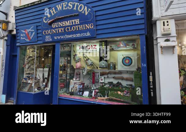 BRIGHTON, UK - JANUARY 10, 2026 - C and H Weston gunsmith and country ...