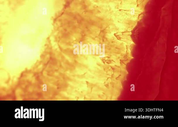 Ripple emulsion. Blend color. Defocused yellow red pink water liquid ...