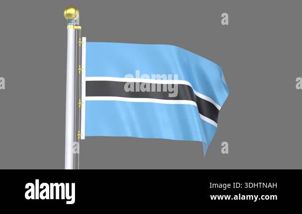 Botswana Animated flag Closup, High-resolution 3D render Video loop ...
