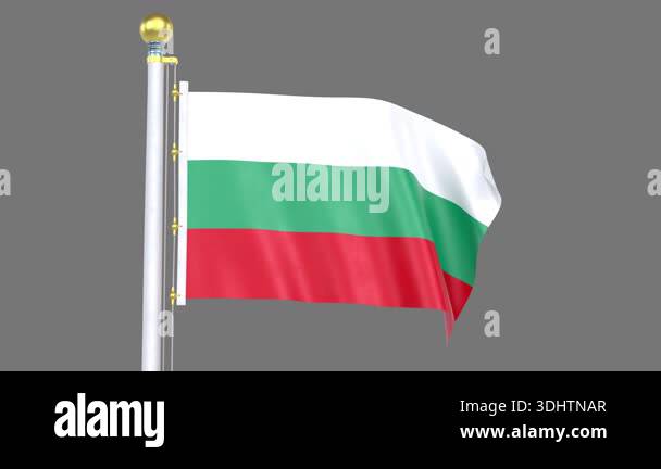 Bulgaria Animated flag Closup, High-resolution 3D render Video loop ...