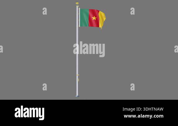 Cameroon Animated flag, High-resolution 3D render Video loop Flag of a ...