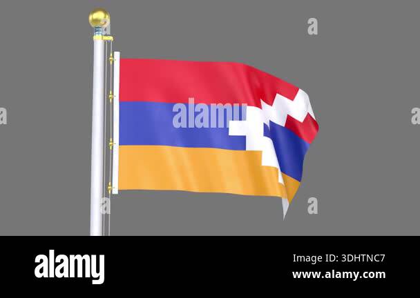 Artsakh Animated flag Closup, High-resolution 3D render Video loop Flag ...
