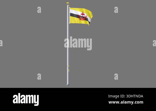 Brunei Animated flag, High-resolution 3D render Video loop Flag of a ...