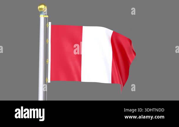 Peru Animated flag Closup, High-resolution 3D render Video loop Flag of ...
