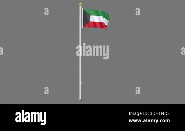 Kuwait Animated flag, High-resolution 3D render Video loop Flag of a ...