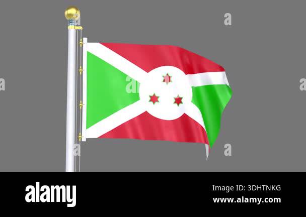 Burundi Animated flag Closup, High-resolution 3D render Video loop Flag ...