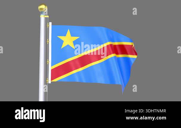 Democratic Republic of Congo Animated flag Closup, High-resolution 3D ...