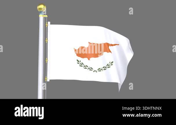 Cyprus Animated flag Closup, High-resolution 3D render Video loop Flag ...