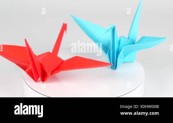 Japanese culture origami crane paper craft Orizuru Stock Video Footage ...