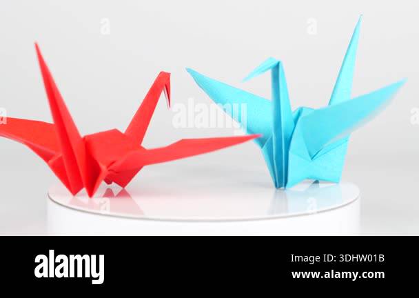 Japanese culture origami crane paper craft Orizuru Stock Video Footage ...