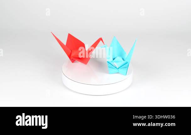 Japanese culture origami crane paper craft Orizuru Stock Video Footage ...