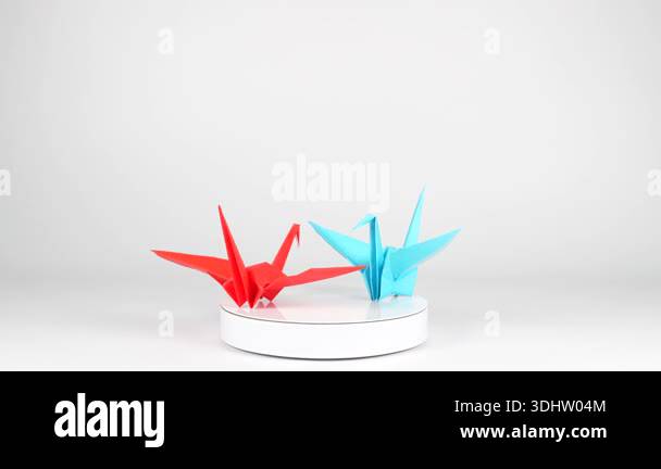 Japanese culture origami crane paper craft Orizuru Stock Video Footage ...