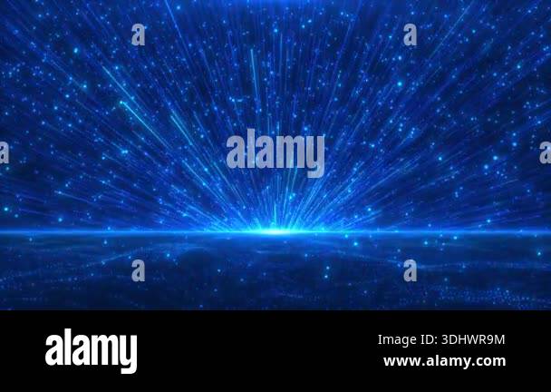 Blue particle light stage background Stock Video Footage - Alamy