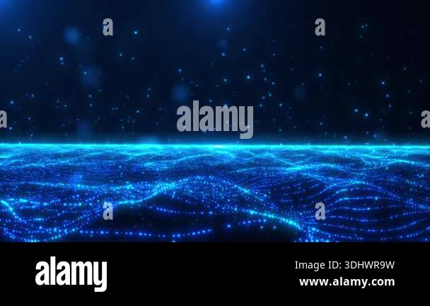 particle wave ocean stage background Stock Video Footage - Alamy