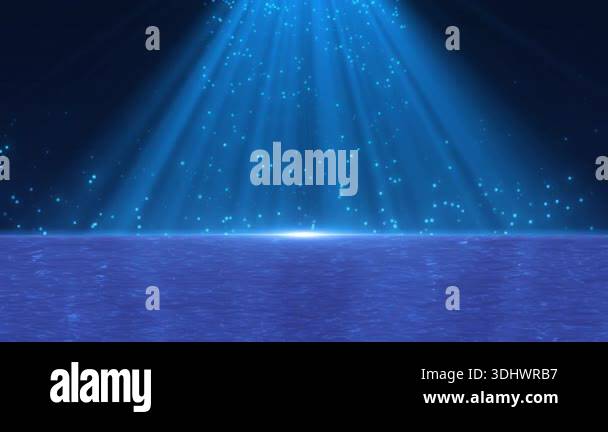 Beautiful water surface blue particle stage background Stock Video ...