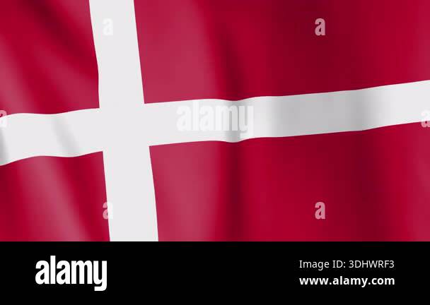 Flag of Denmark animated background. Symbol of the Danish nation and ...