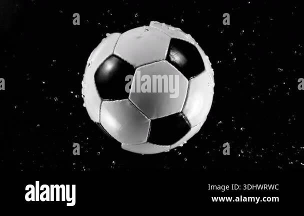 Super Slow Motion of Falling Soccer Ball into Water, Splashing, Top ...