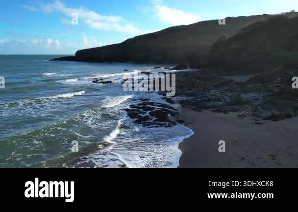 Man Sands, South Devon, England: DRONE VIEWS: The drone flies low over ...